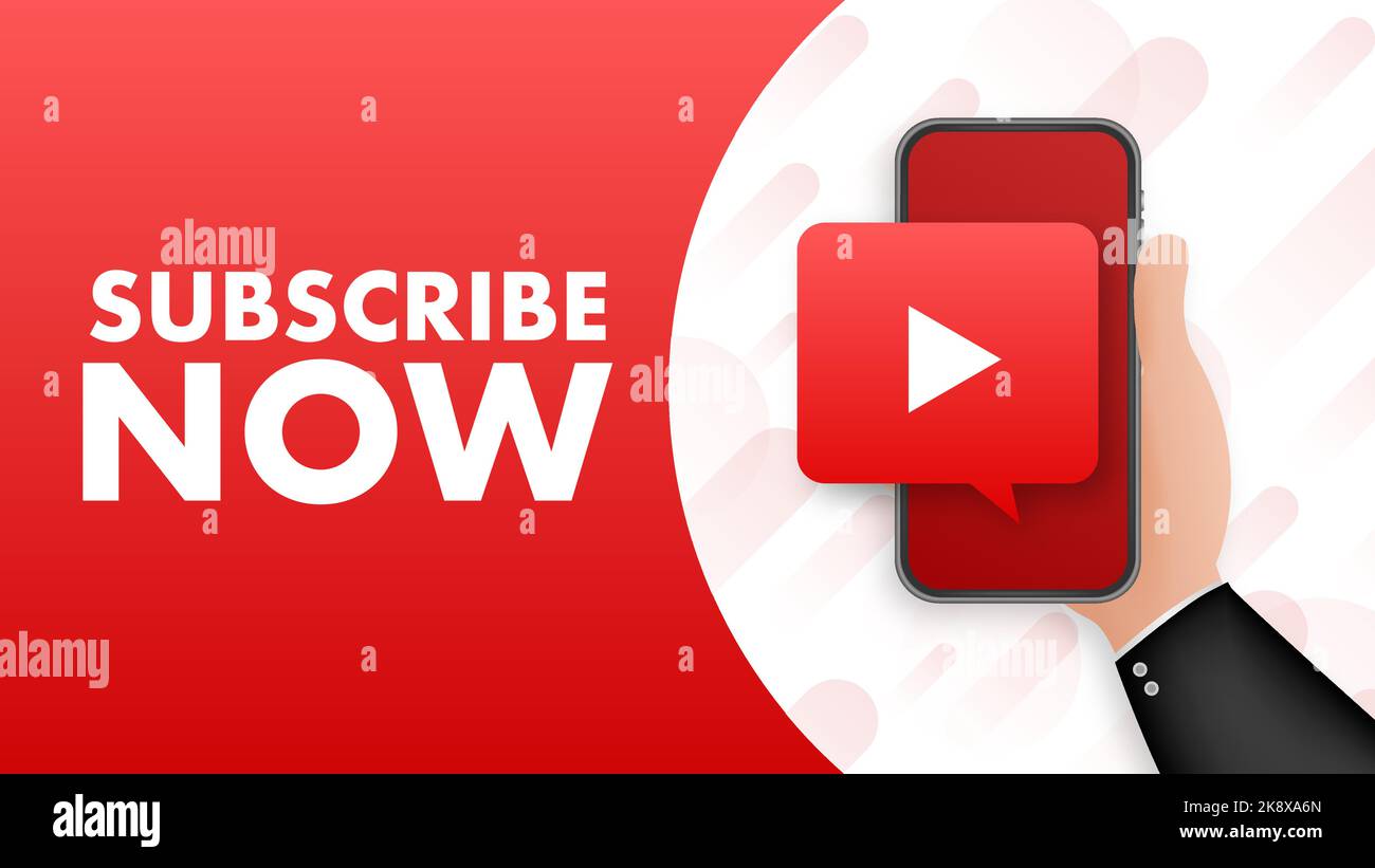 Subscribe now. Social media element. Vector stock illustration Stock ...