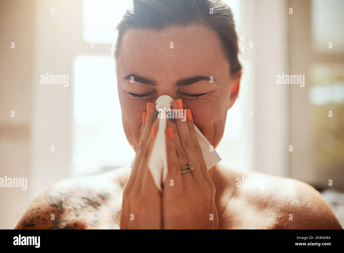 Gotta keep the nasal cavities clean too. an attractive young woman ...