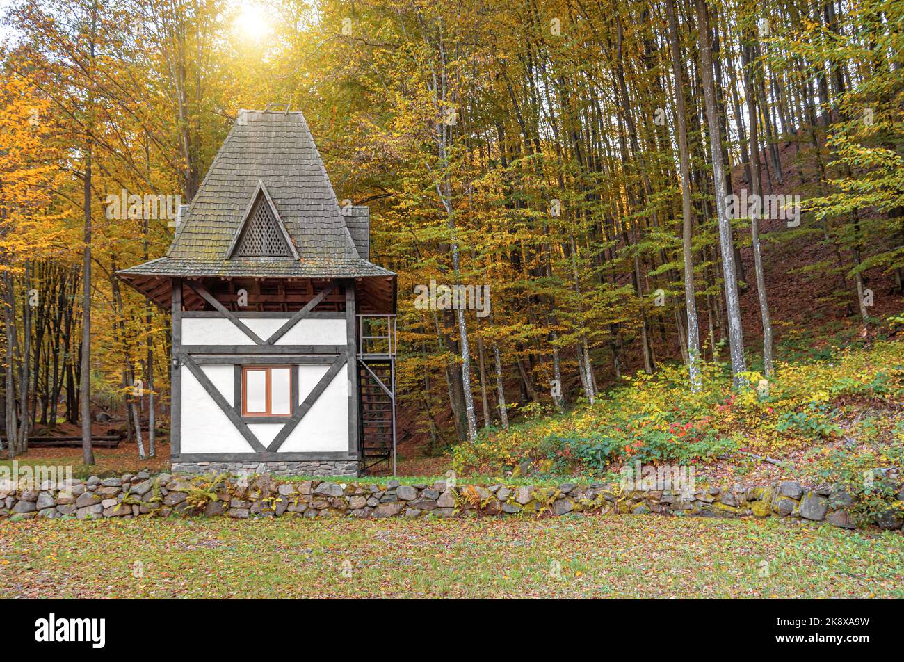 Guard house in the forest Stock Photo - Alamy