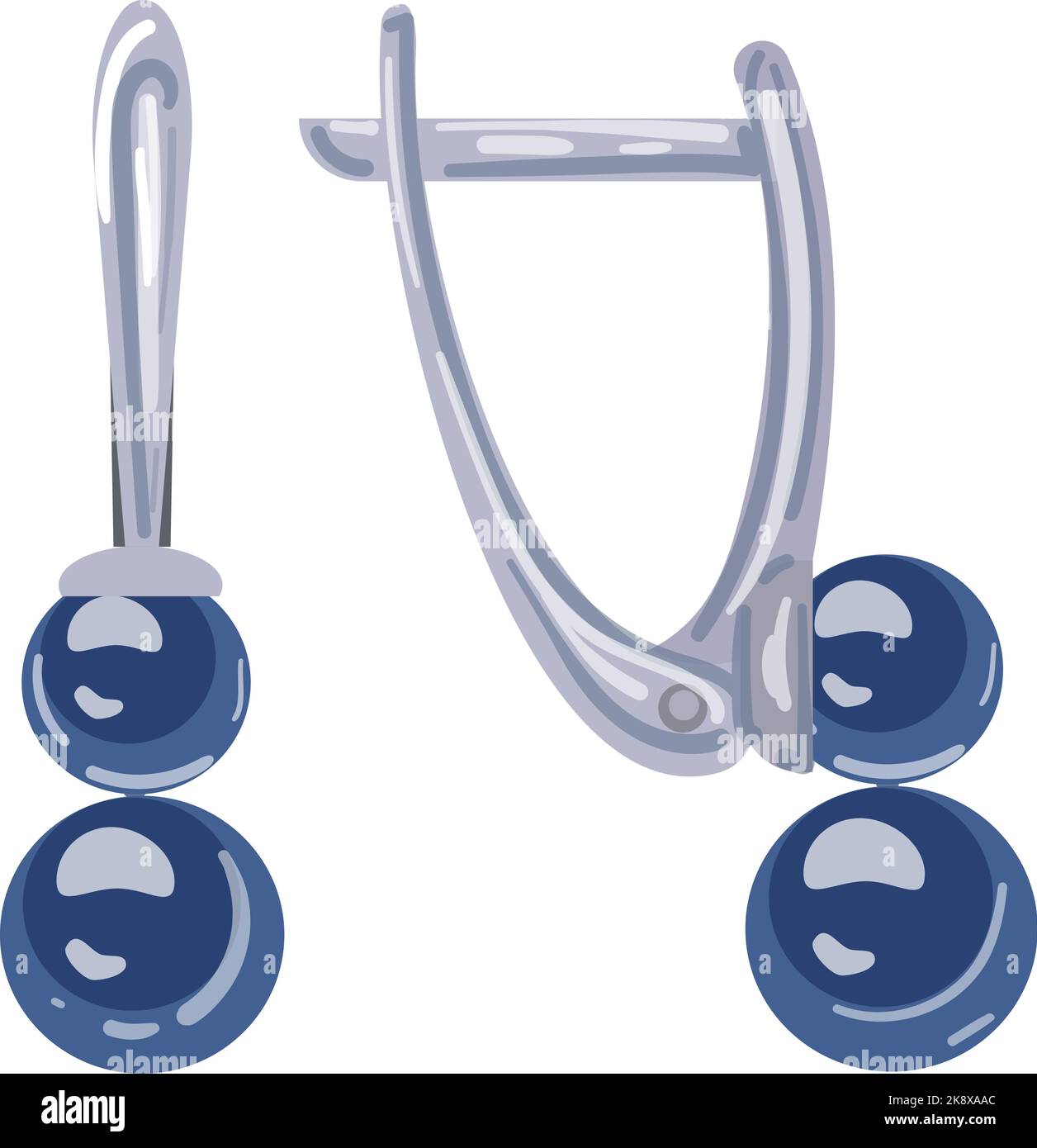 Silver earrings icon cartoon vector. Gold jewelry Stock Vector Image ...