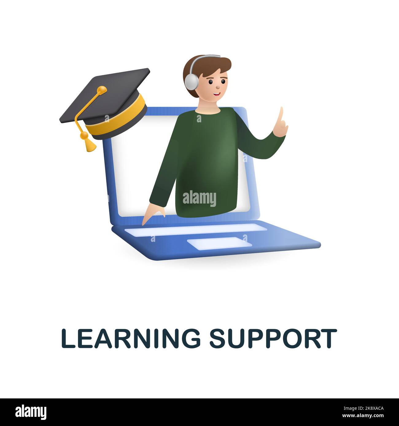 Learning Support icon. 3d illustration from e-learning collection ...