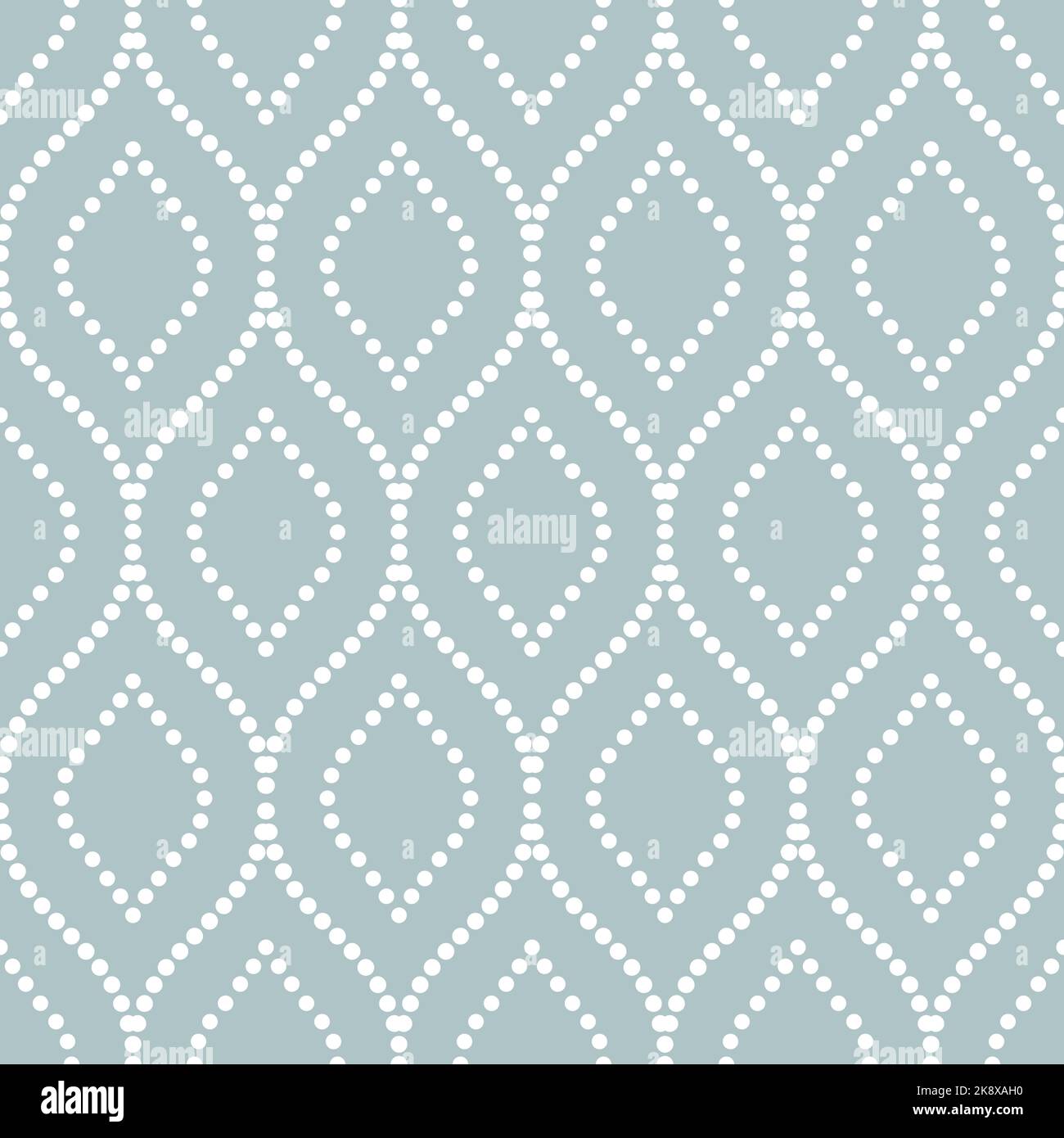 Geometric dotted vector blue and white pattern. Seamless abstract ...
