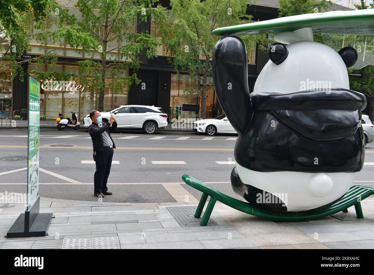 After China's first panda-themed bus stop was unveiled recently, due to ...