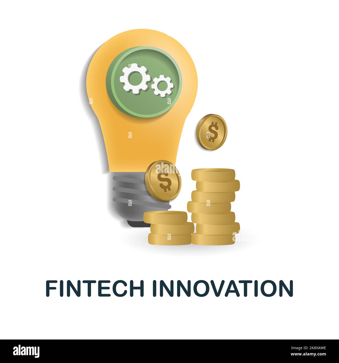 Fintech Innovation icon. 3d illustration from fintech industry ...