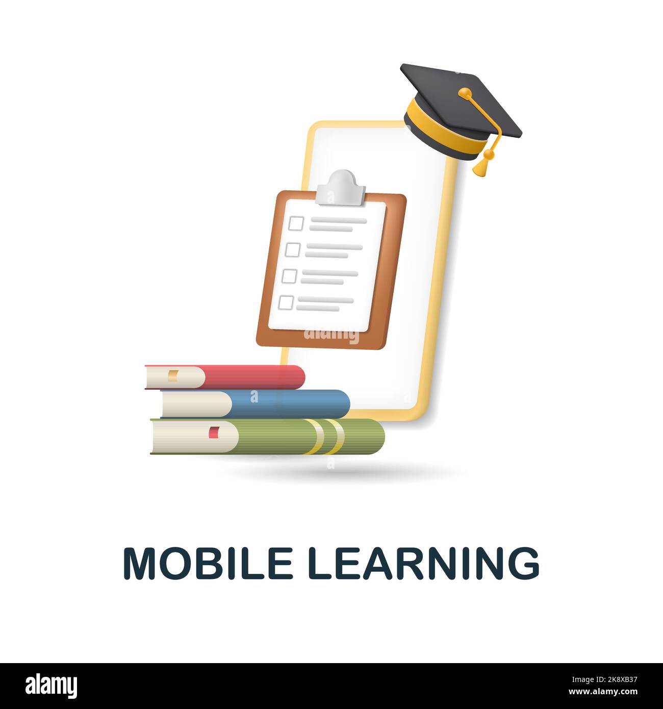 Mobile Learning icon. 3d illustration from e-learning collection ...