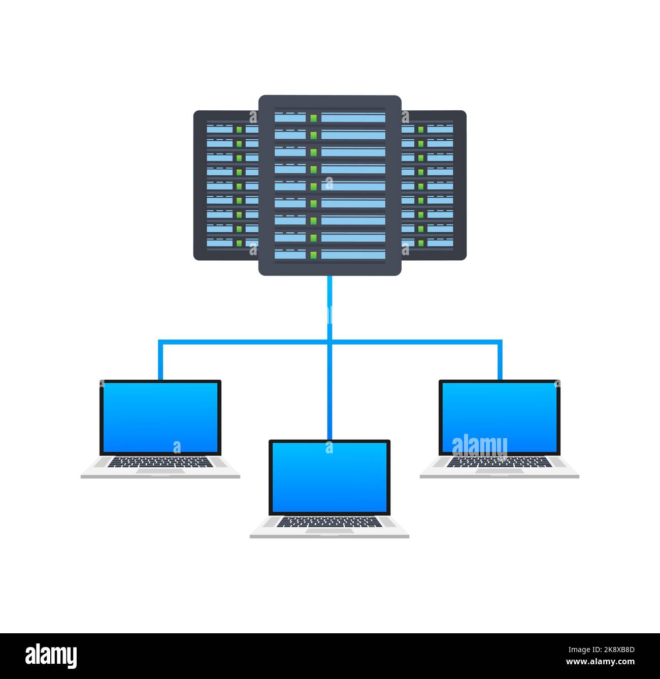 Cloud storage. Cloud computing online. Server and datacenter connection ...