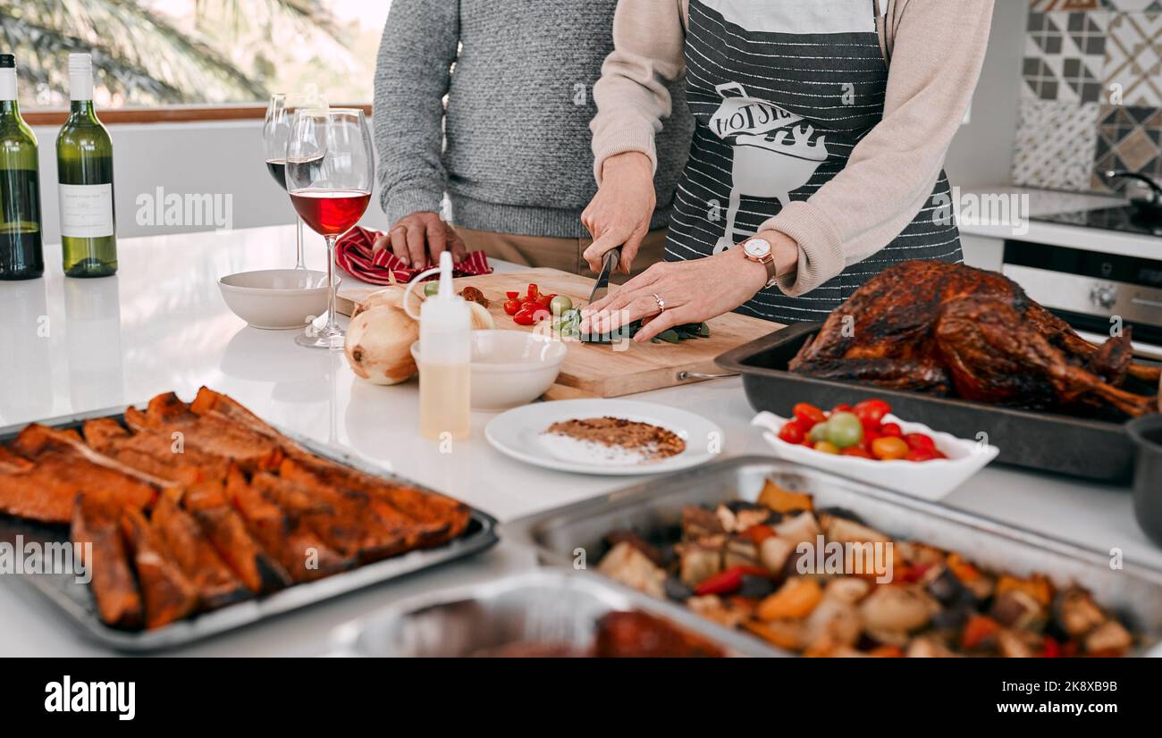 A yummy way to start Thanksgiving day. a couple preparing a ...
