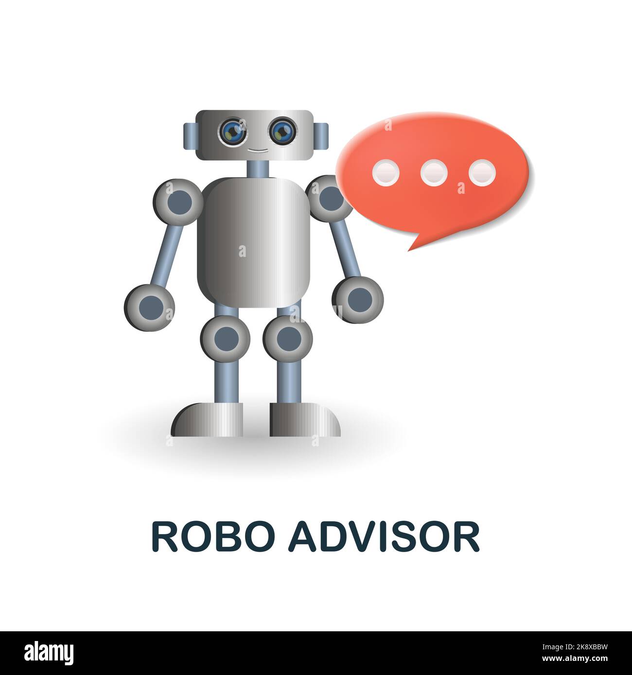 Robo Advisor icon. 3d illustration from fintech industry collection ...