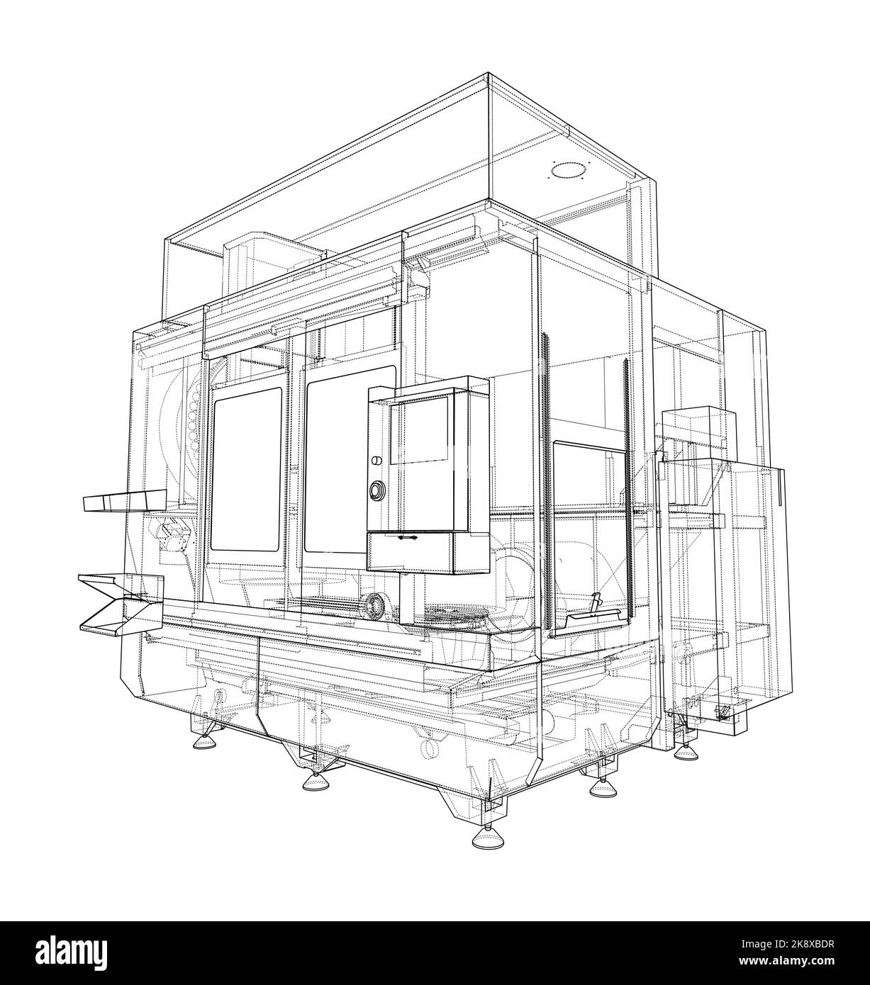 Metalworking CNC milling machine. Vector Stock Vector Image & Art - Alamy