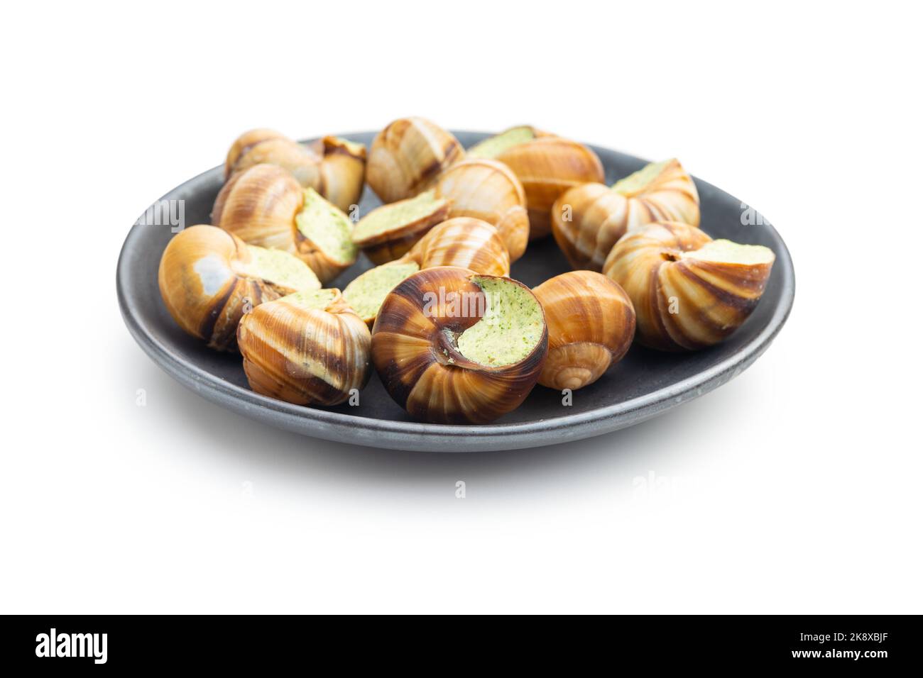 Snails with parsley butter, Bourgogne Escargot Snails isolated on the ...
