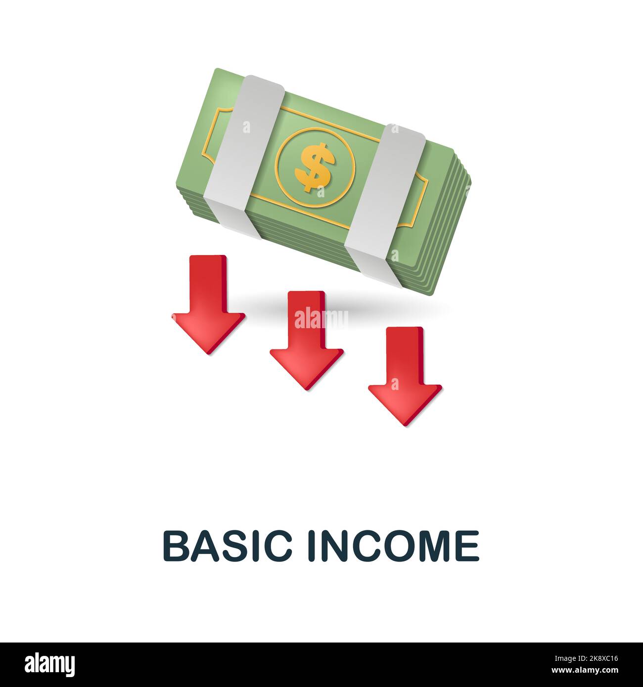 Basic Income icon. 3d illustration from fintech industry collection ...