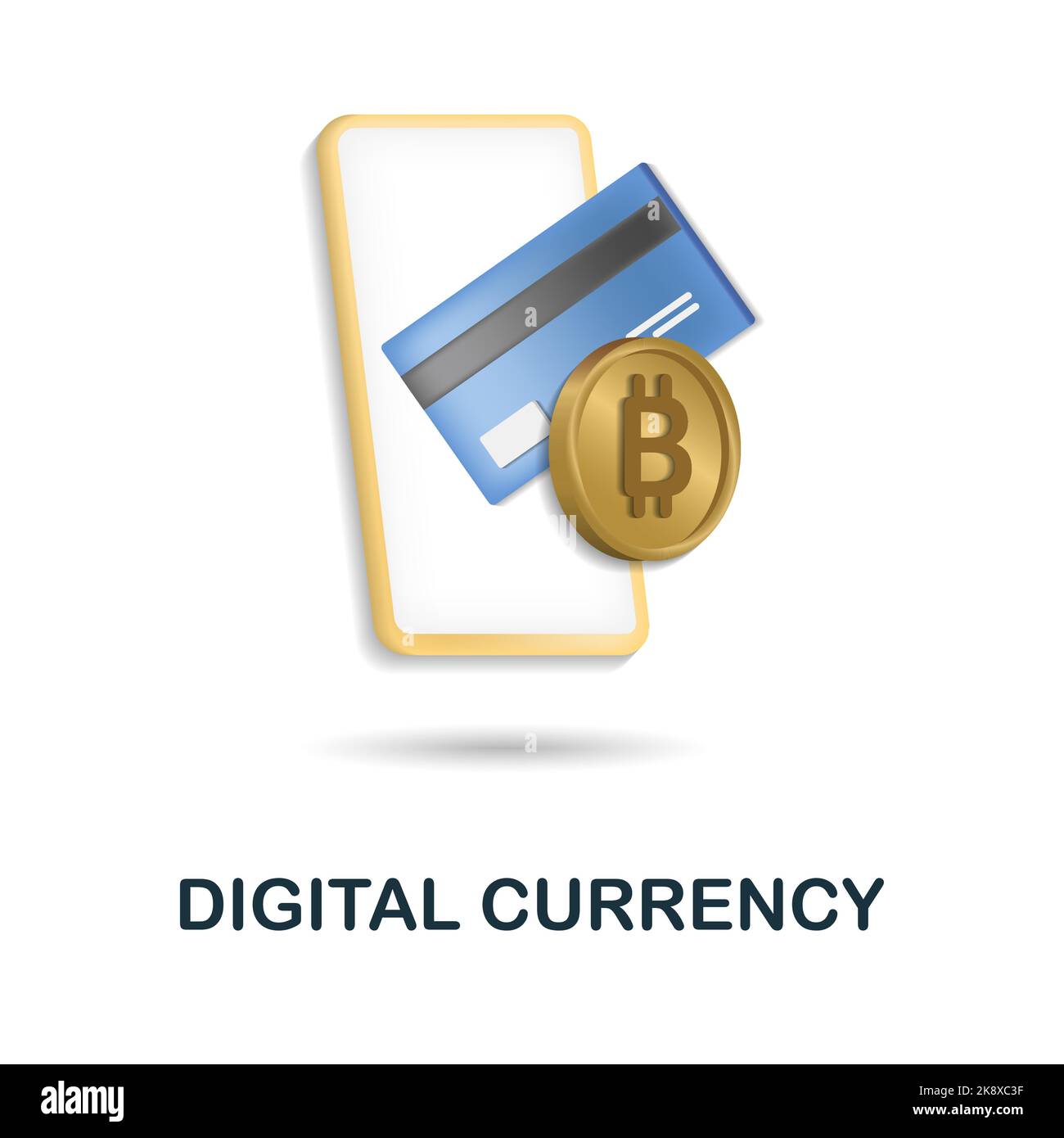 Digital Currency icon. 3d illustration from fintech collection ...
