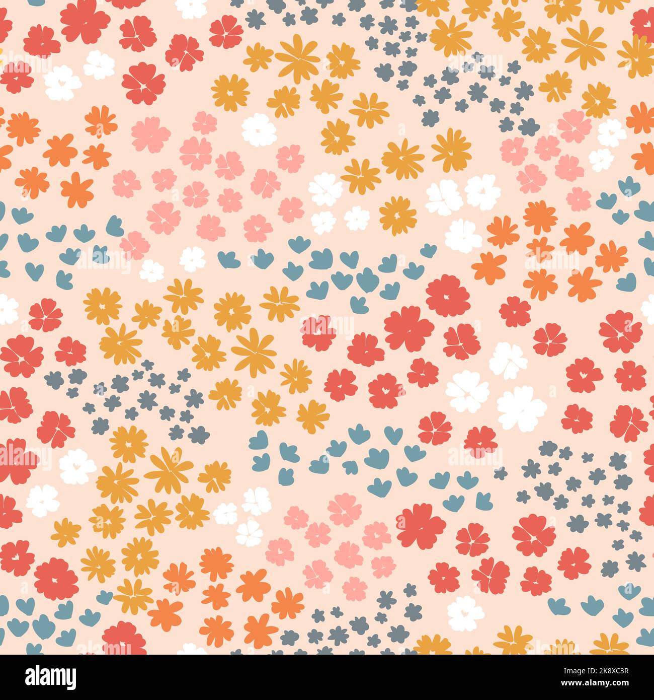 Blooming midsummer meadow seamless pattern. Flower background for ...