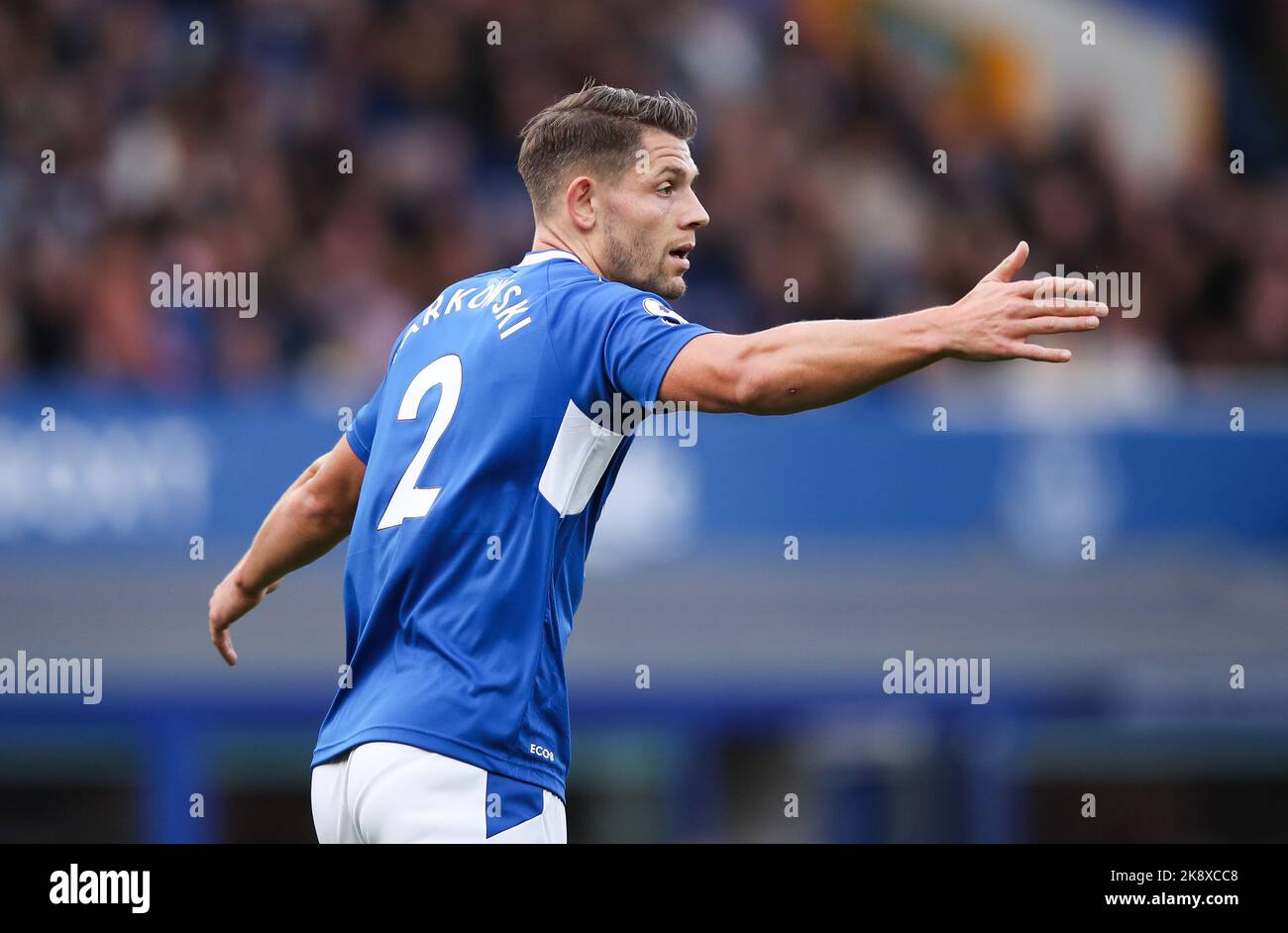 Everton's James Tarkowski during the Premier League match at Goodison ...