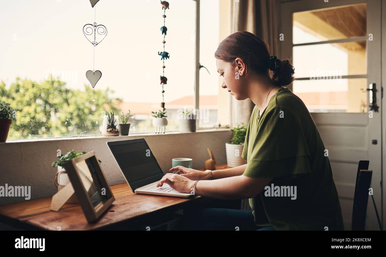 Serious woman working online using hi-res stock photography and images ...