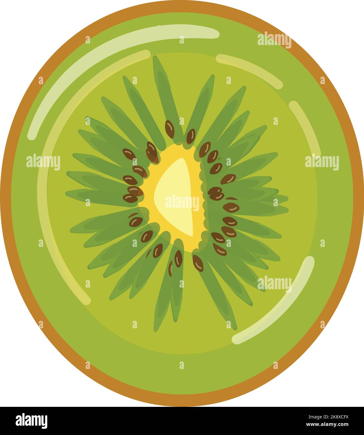 Kiwi top view icon cartoon vector. Juice fruit Stock Vector Image & Art ...