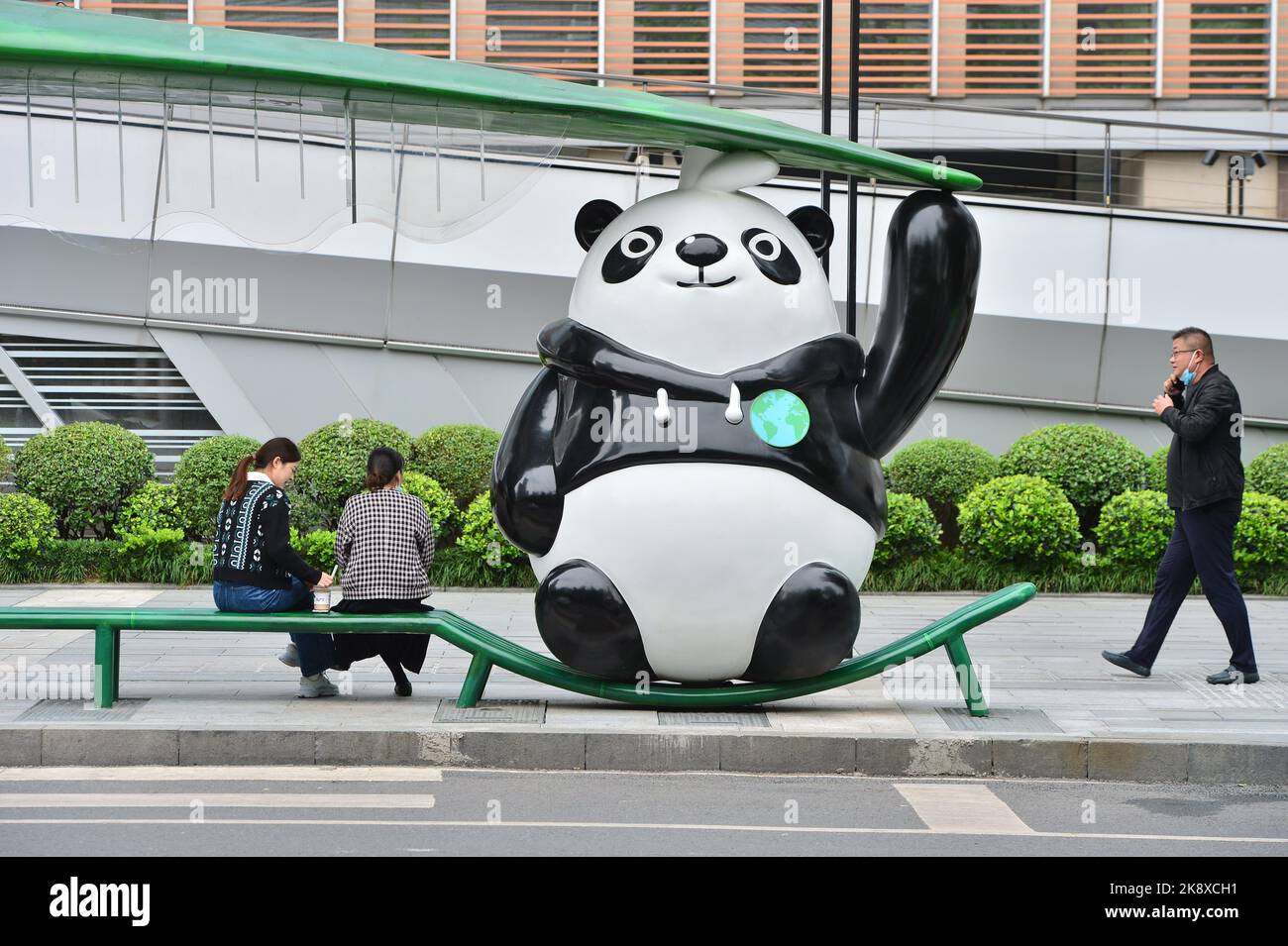 After China's first panda-themed bus stop was unveiled recently, due to ...