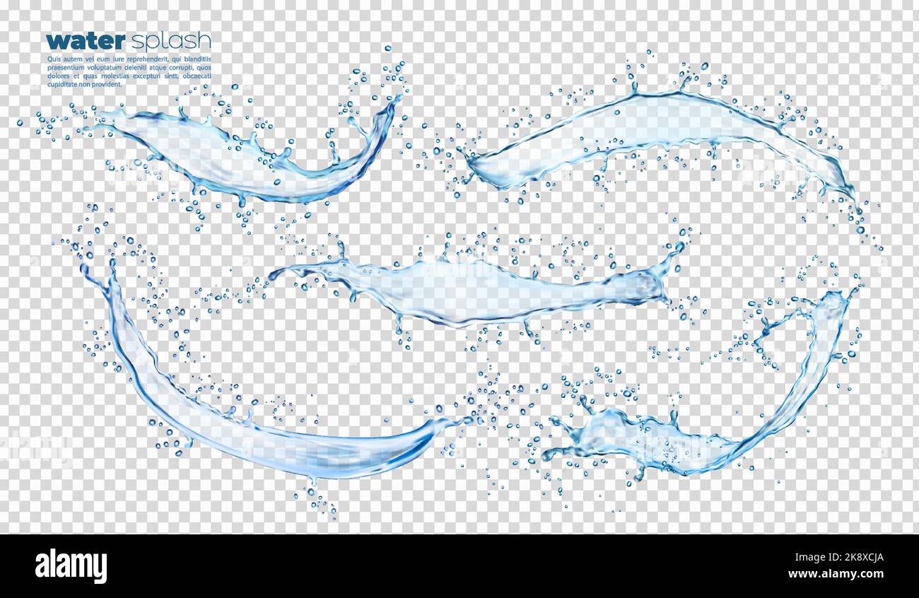 Splashing stream water spilling clear Stock Vector Images - Alamy