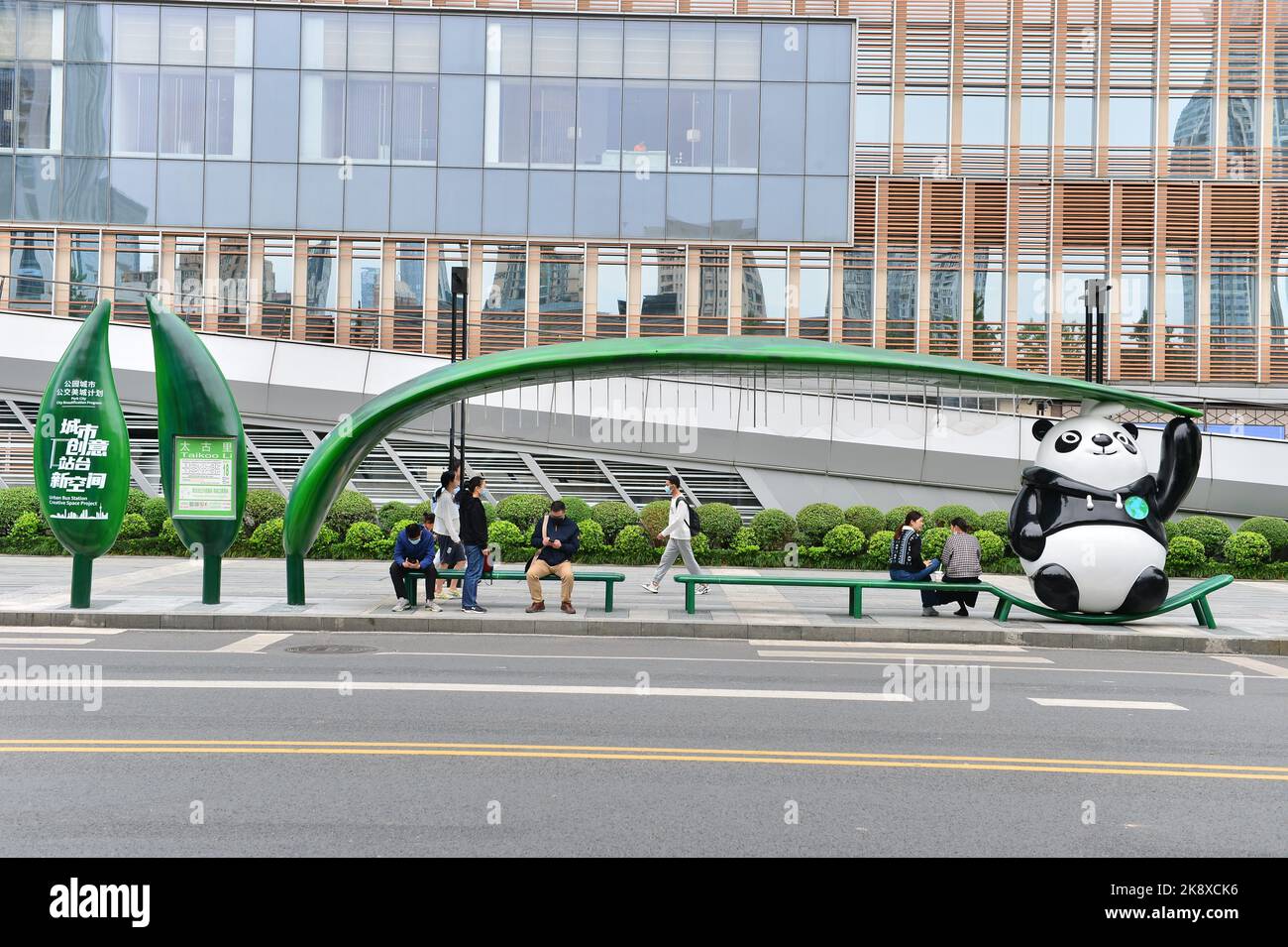 After China's first panda-themed bus stop was unveiled recently, due to ...