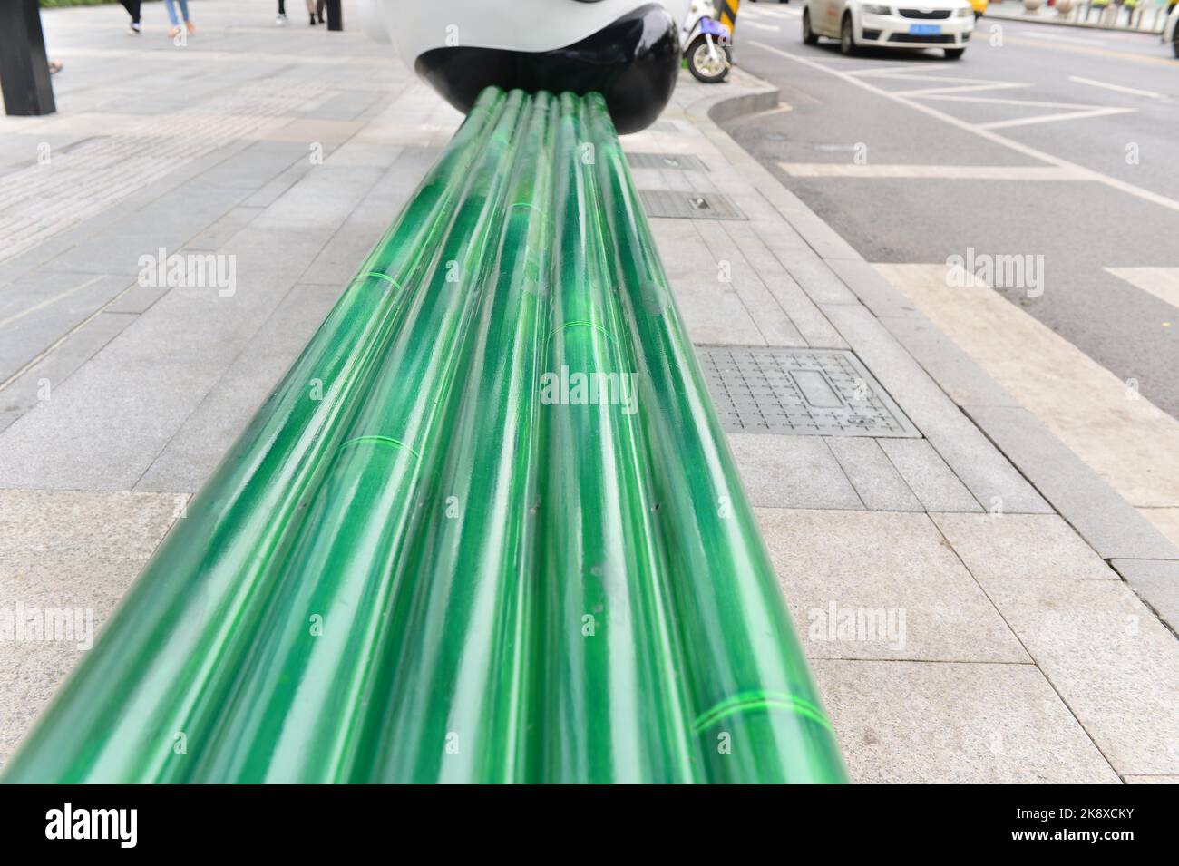 After China's first panda-themed bus stop was unveiled recently, due to ...