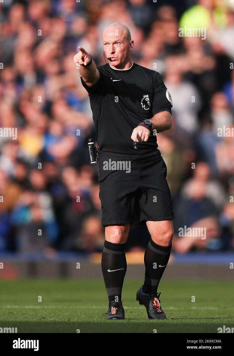 Referee Simon Hooper during the Premier League match at Goodison Park ...
