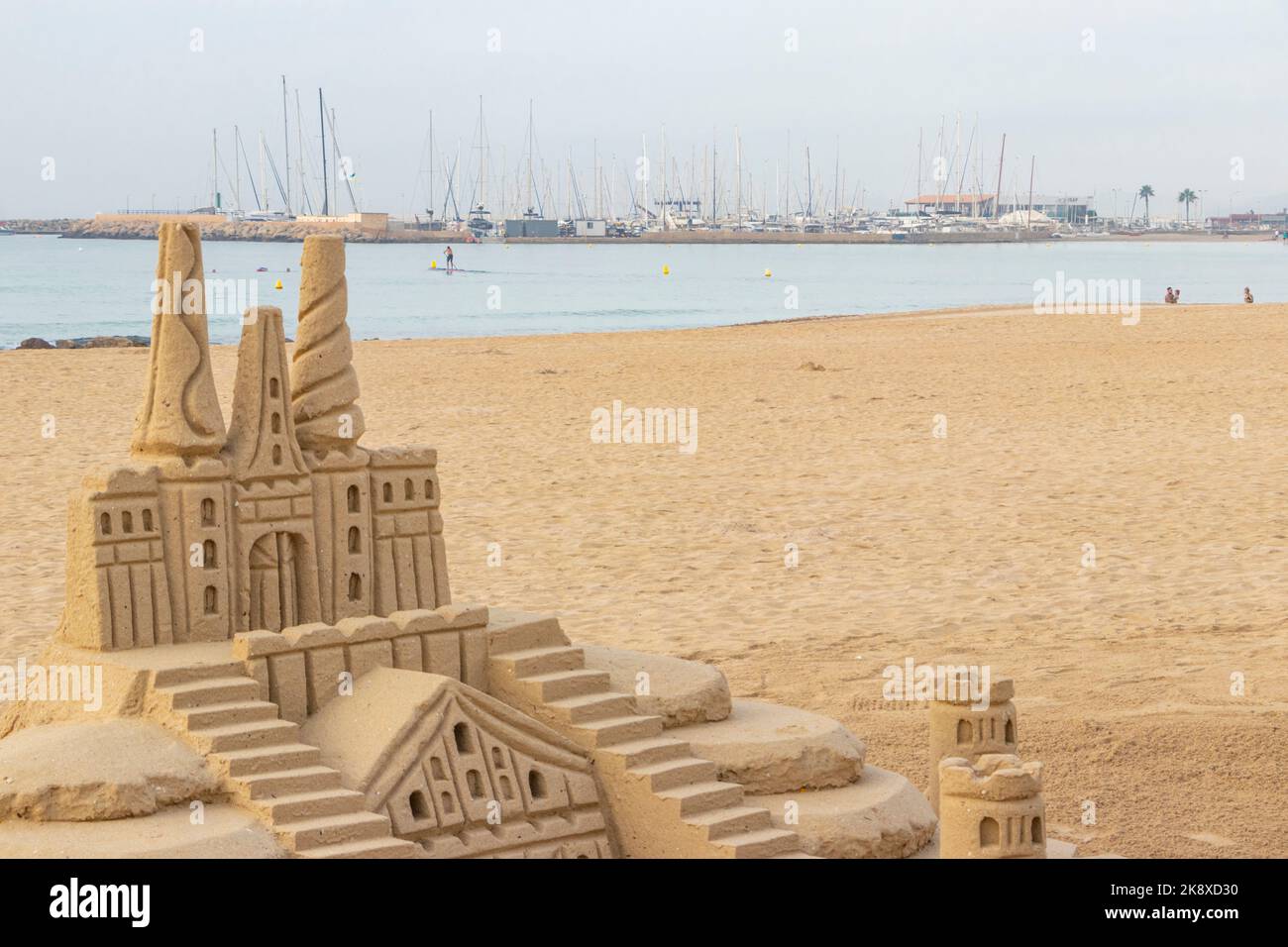 giant sand castle on beach at can pastilla mallorca spain Stock Photo ...
