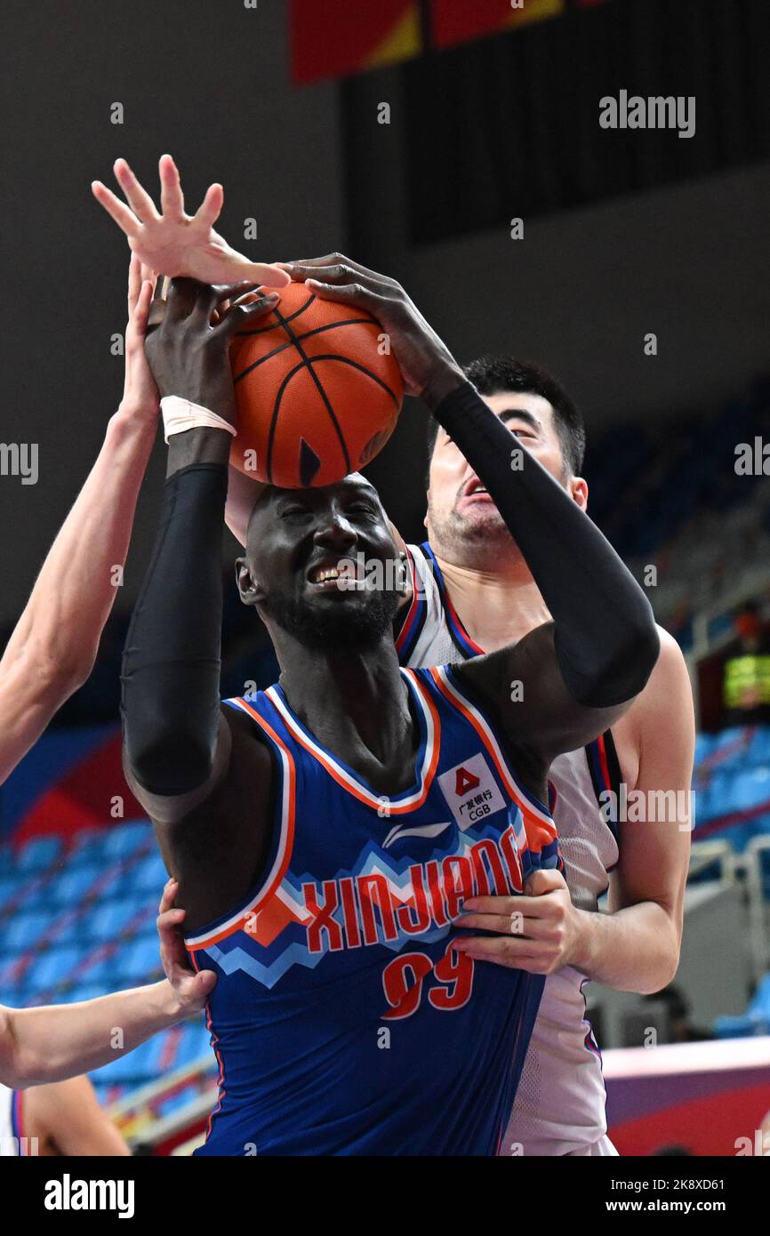 Hangzhou, China's Zhejiang Province. 25th Oct, 2022. Tacko Fall (front ...