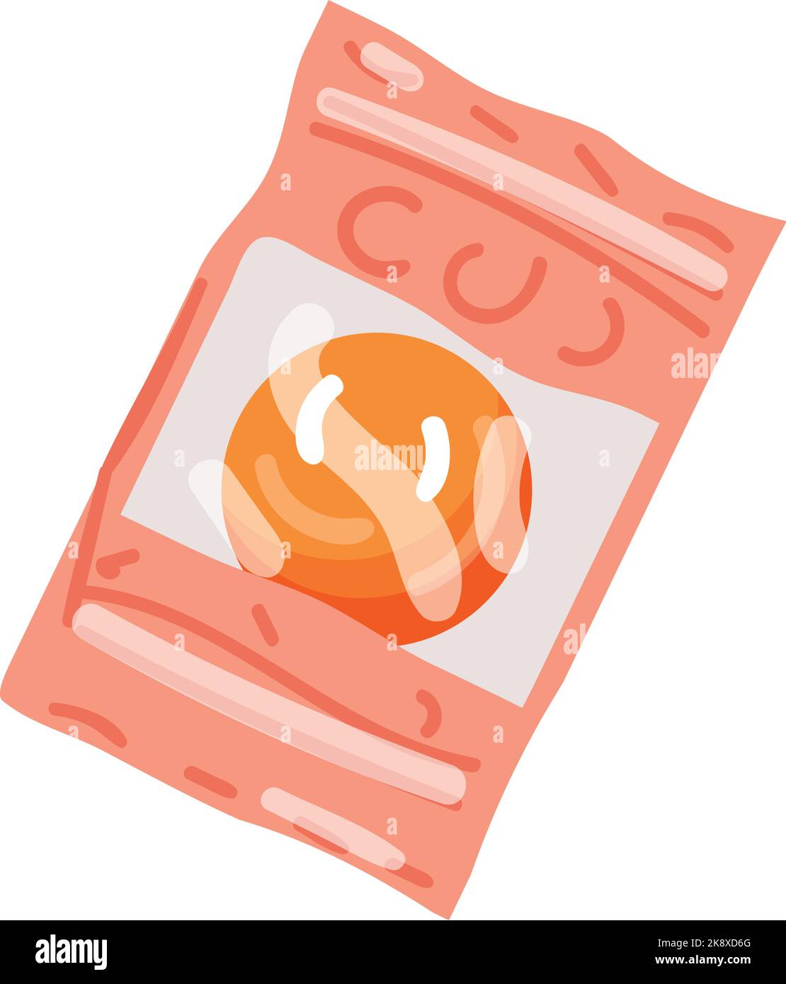 Orange bubble gum icon cartoon vector. Candy pack Stock Vector Image ...