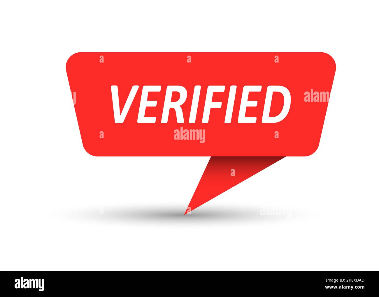 Verified. Vector banner, pointer, sticker, label or speech bubble ...