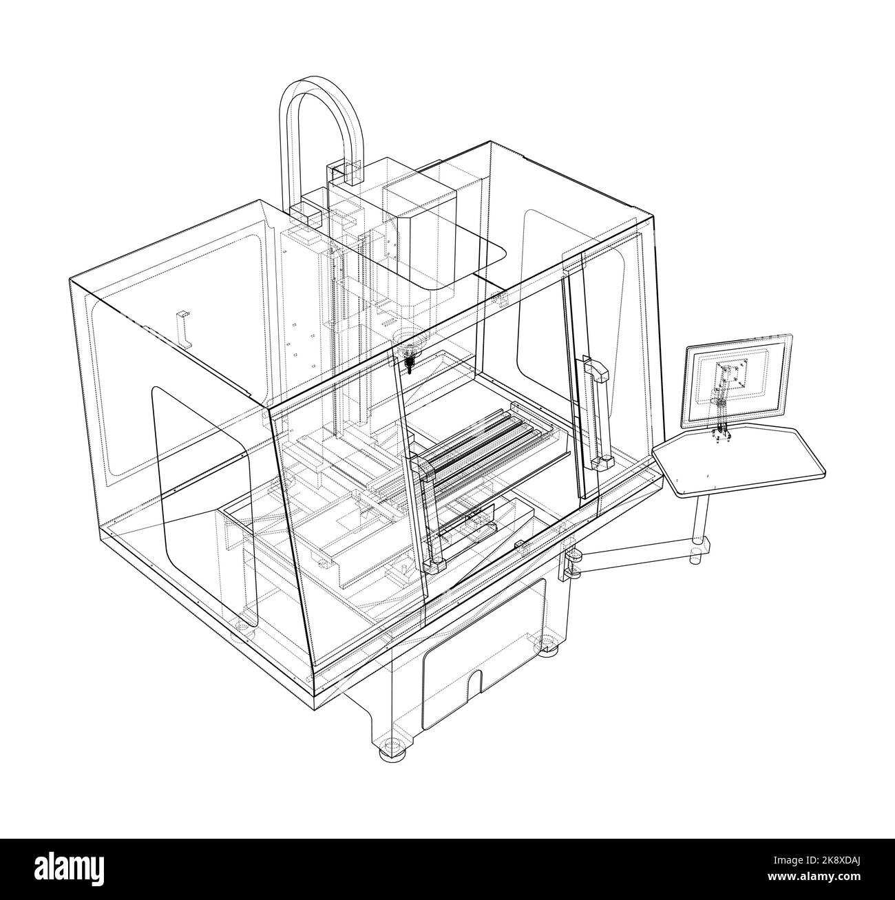 Metalworking CNC milling machine. Vector Stock Vector Image & Art - Alamy