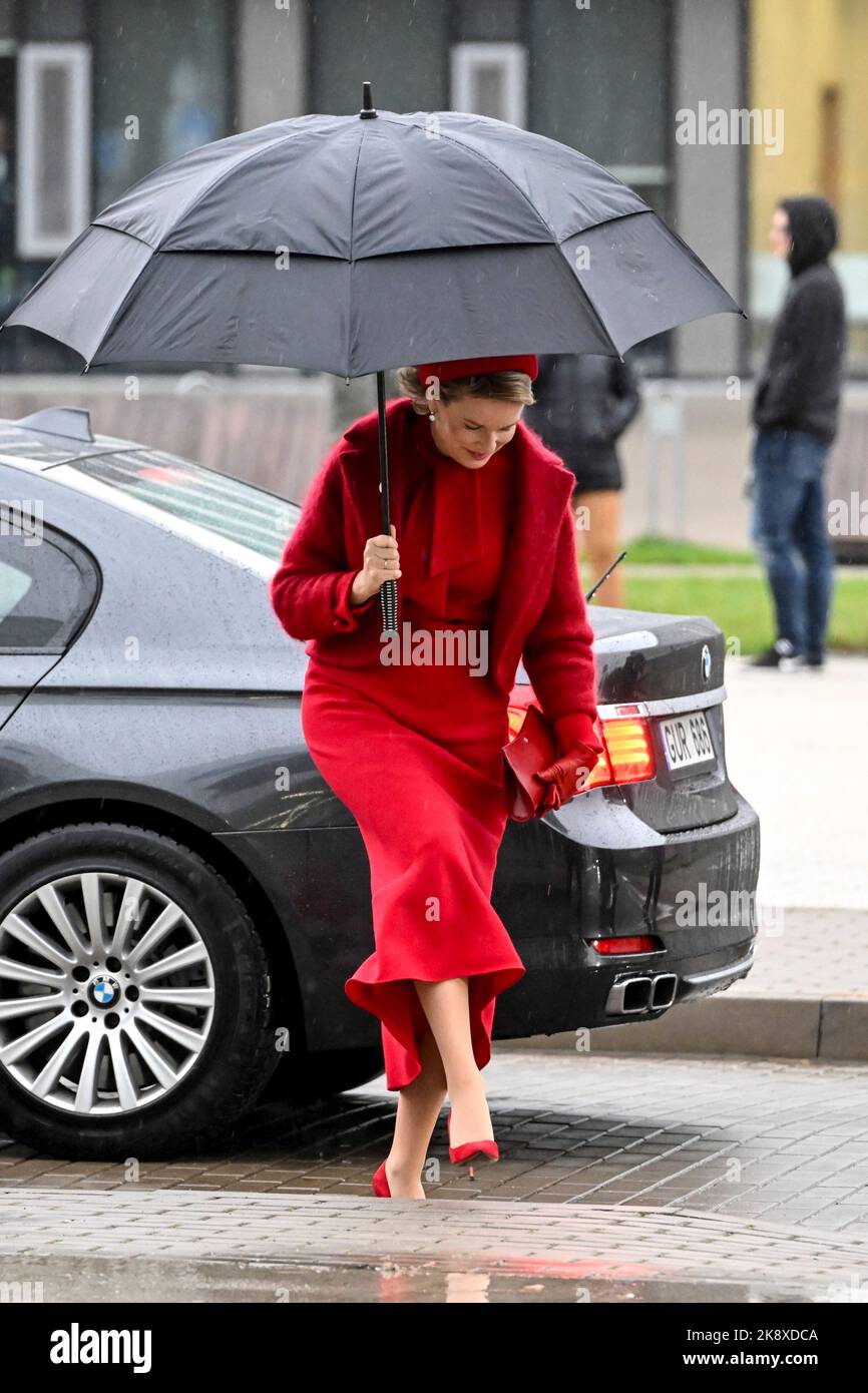 Vilnius, Lithuania. 25th Oct, 2022. Queen Mathilde of Belgium pictured ...