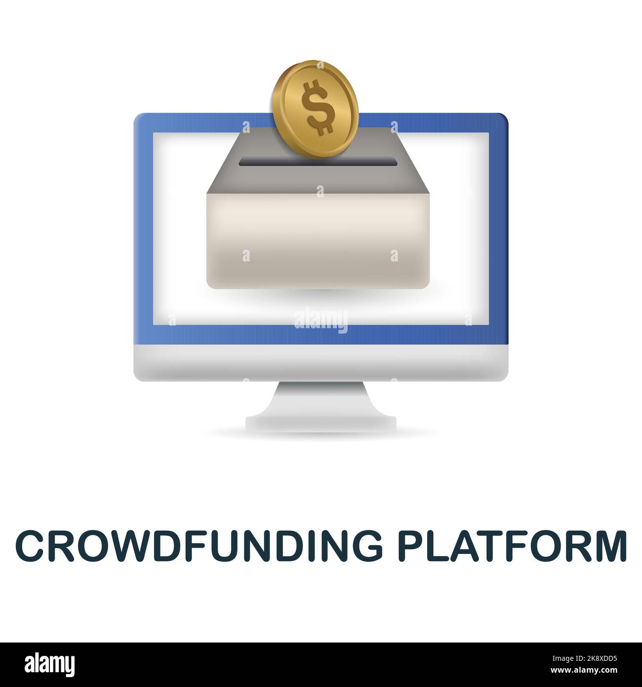 Crowdfunding Platform icon. 3d illustration from fintech industry ...
