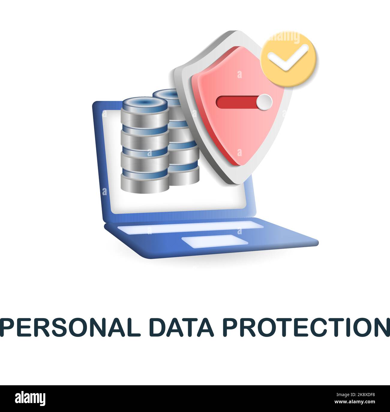 Personal Data Protection icon. 3d illustration from fintech industry ...