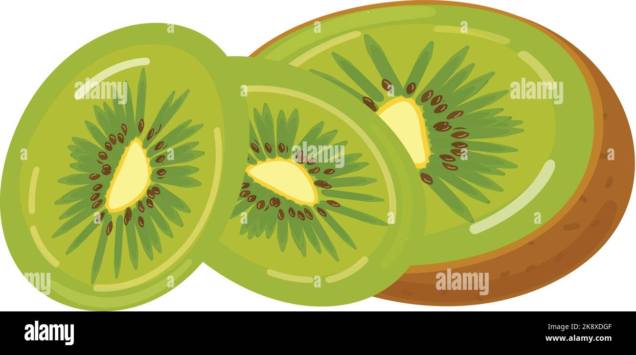 Raw kiwi icon cartoon vector. Cut fruit Stock Vector Image & Art - Alamy
