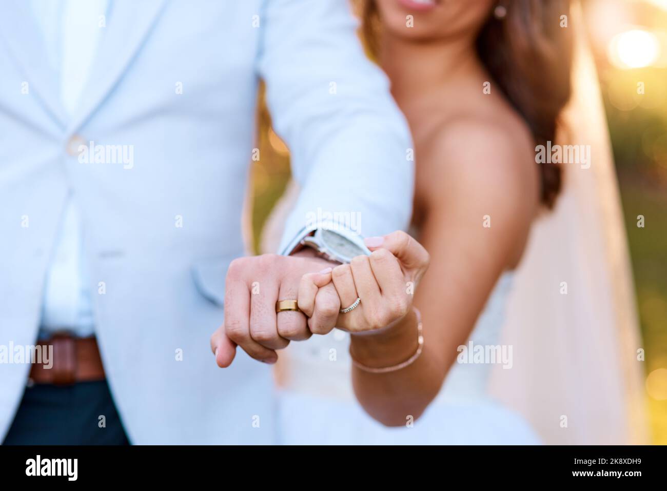 Were fully committed to each other. a newlywed couple showing off their ...