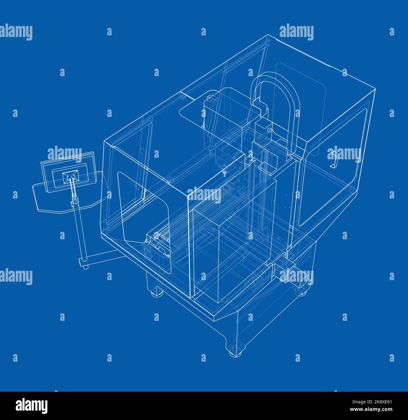 Metalworking CNC milling machine. Vector Stock Vector Image & Art - Alamy