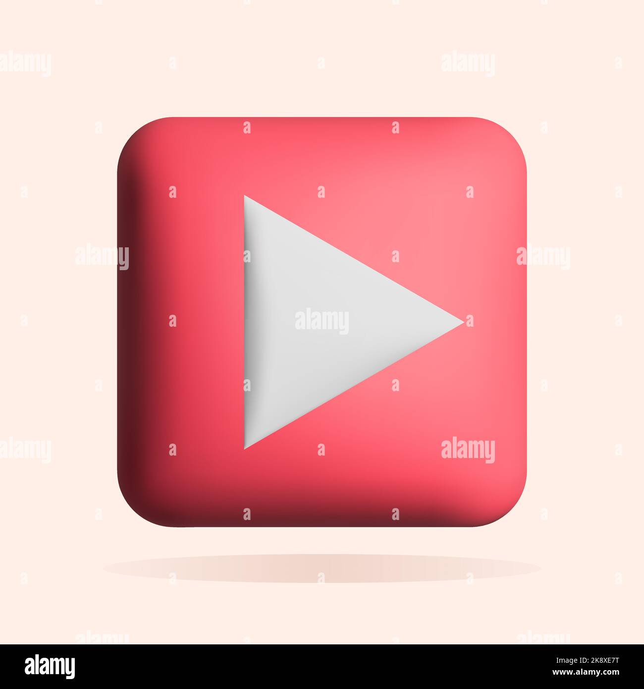 3D play video or music icon design. Social media marketing concept ...