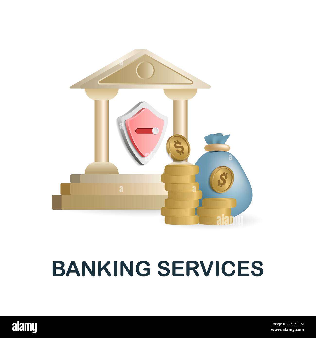 Banking Services icon. 3d illustration from fintech collection ...