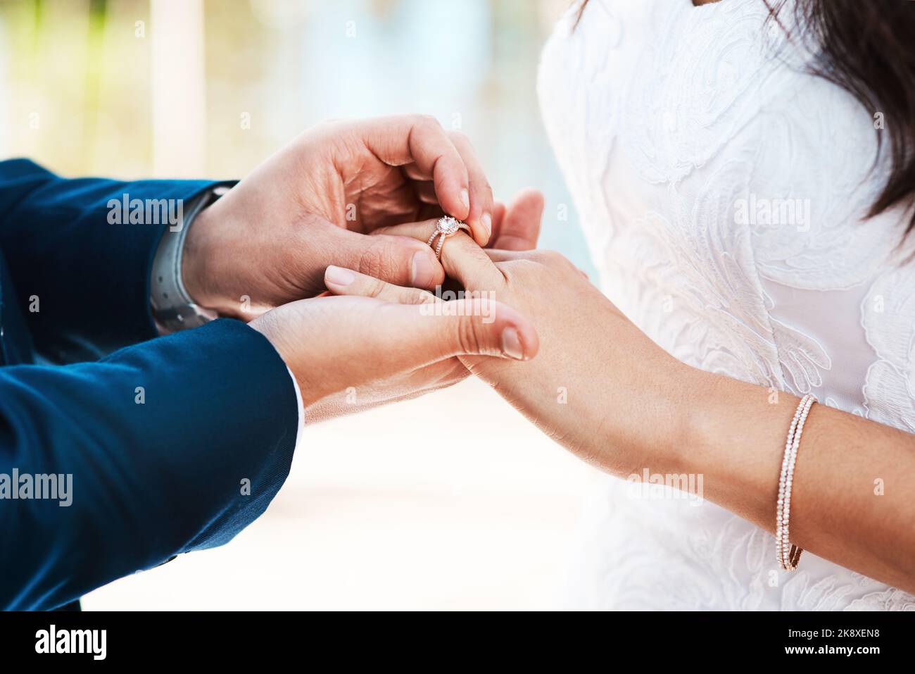 My love for you shines bright like a diamond. an unrecognizable groom ...