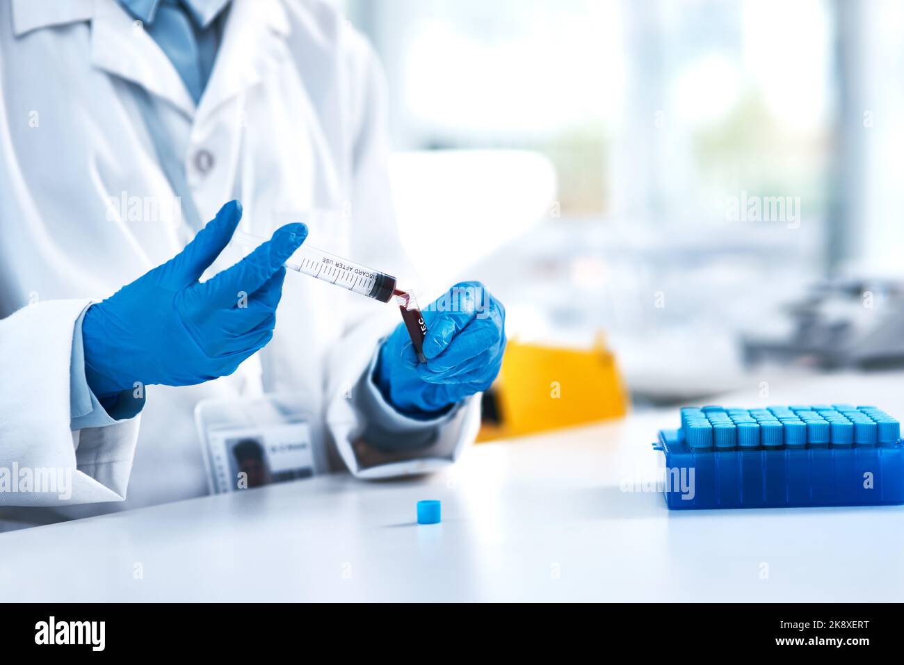 This sample just came in for testing. Closeup shot of an unrecognisable ...