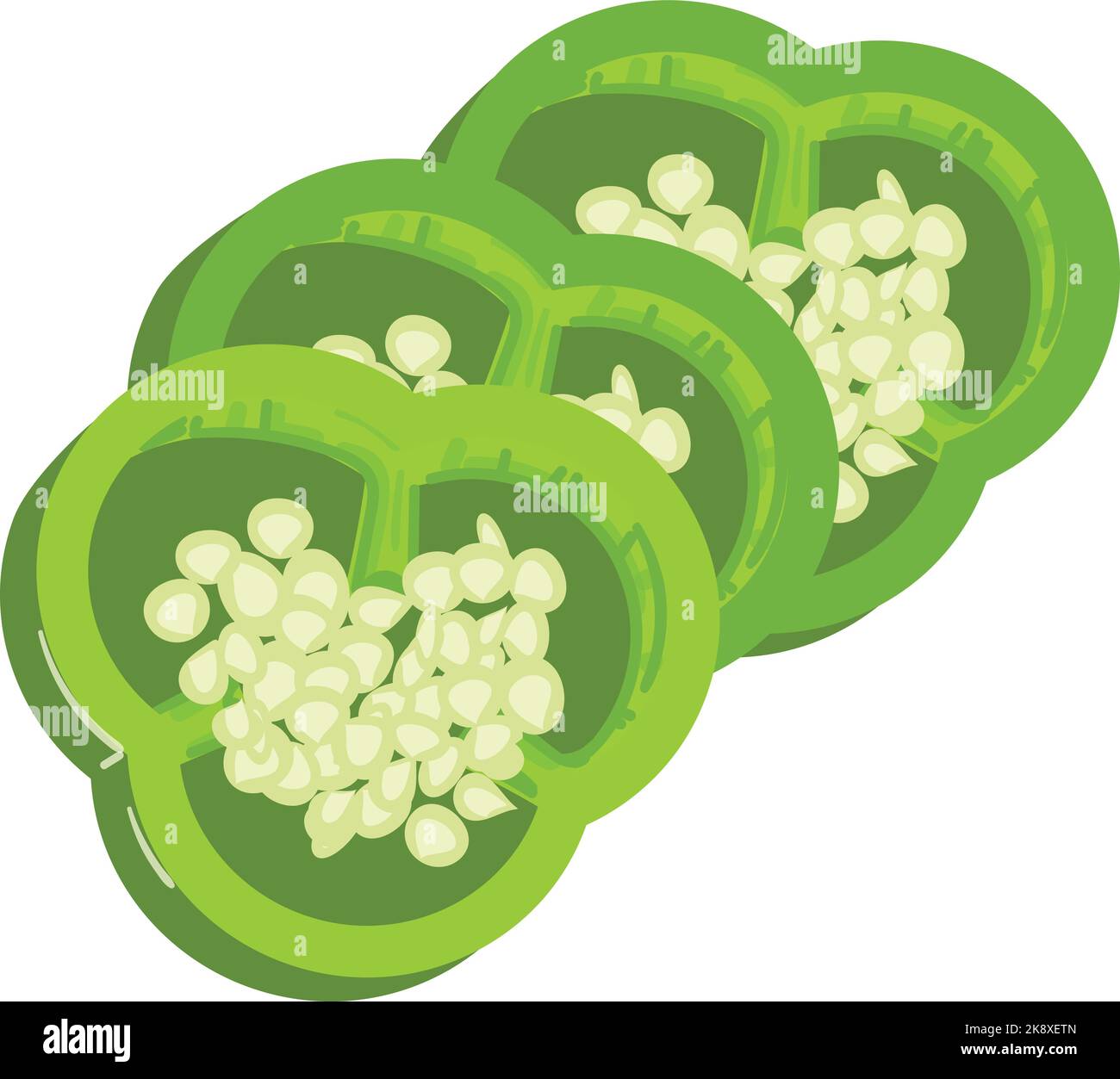 Sliced green paprika icon cartoon vector. Beef food Stock Vector Image ...