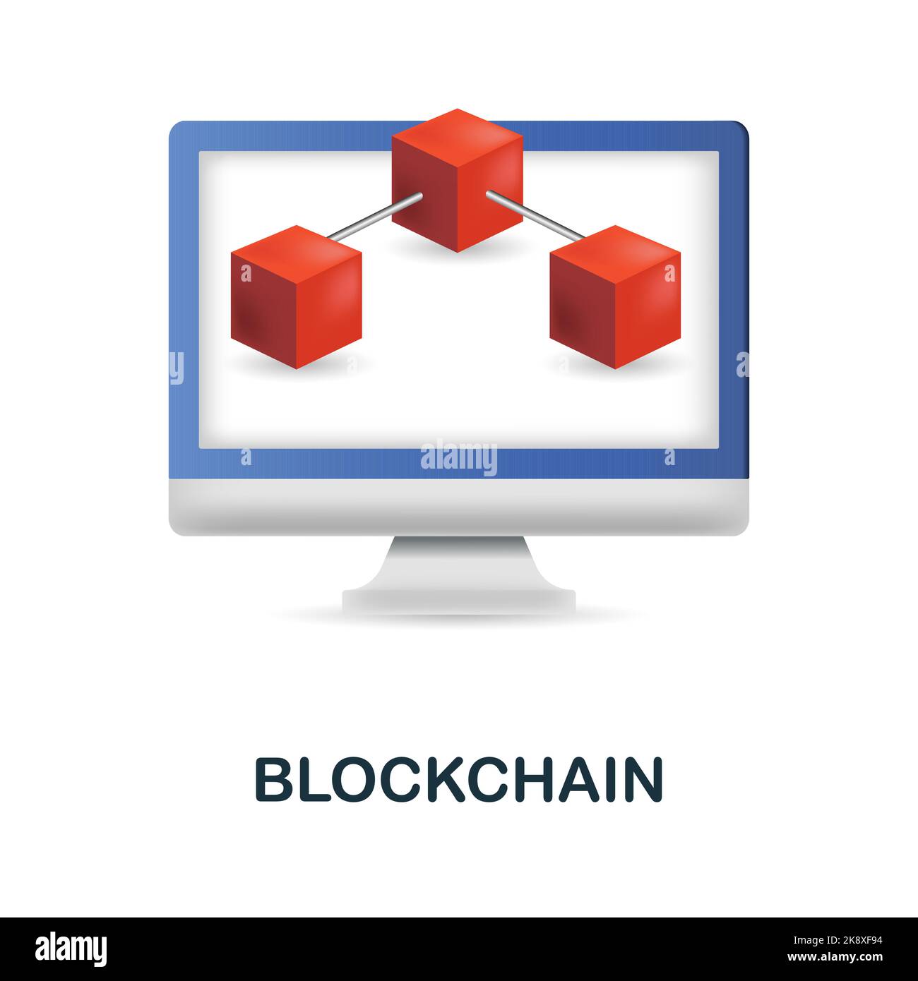 Blockchain icon. 3d illustration from fintech collection. Creative ...