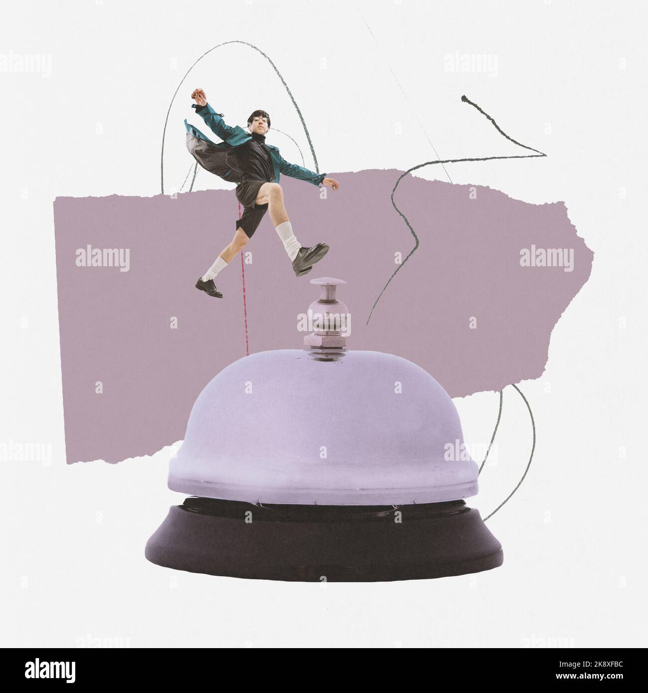 Contemporary art collage. Creative design with young stylish man ...