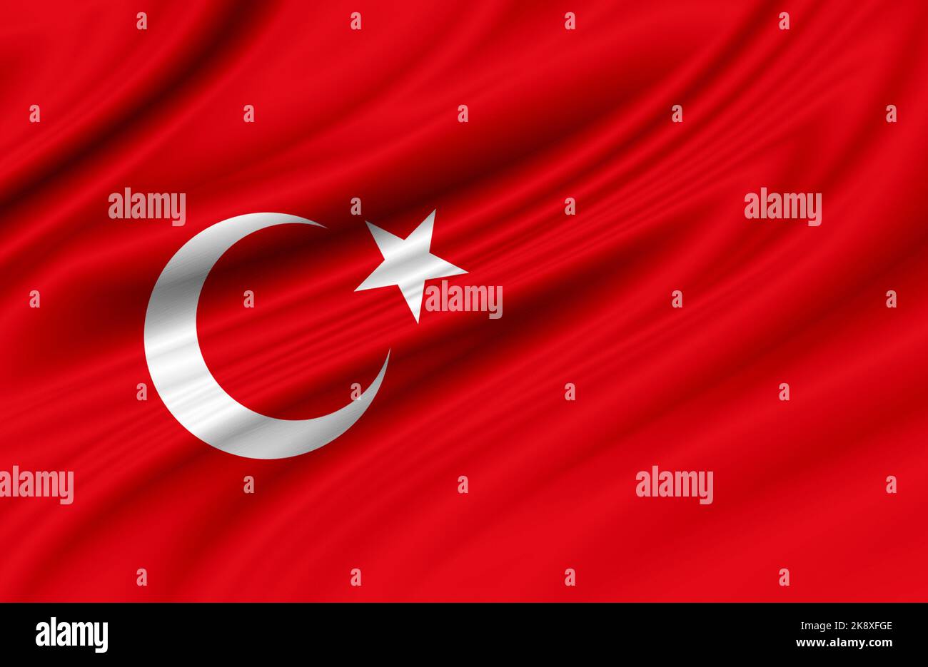 Turkish wavy realistic flag as a symbol of patriotism Stock Photo - Alamy