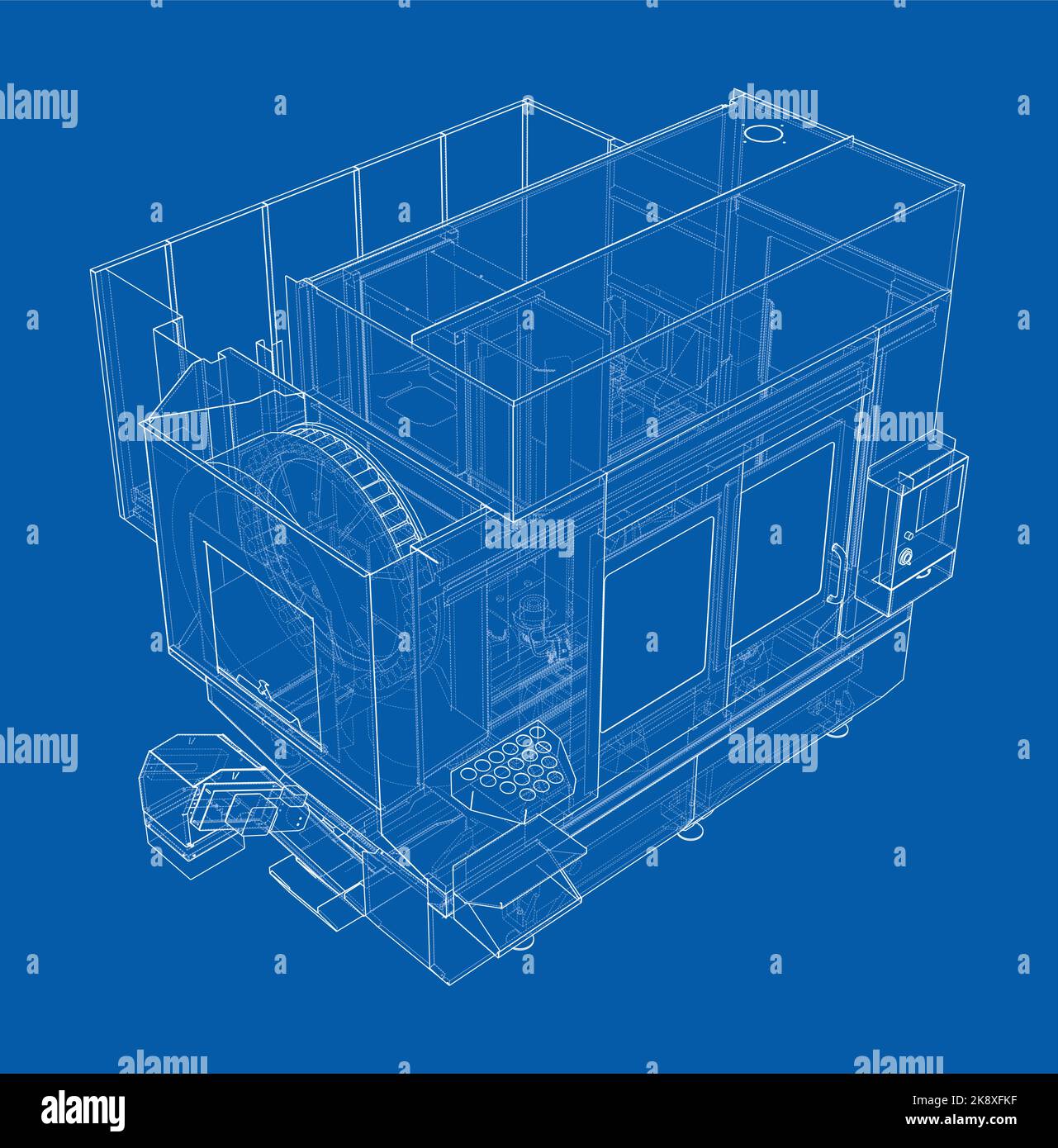 Metalworking CNC milling machine. Vector Stock Vector Image & Art - Alamy