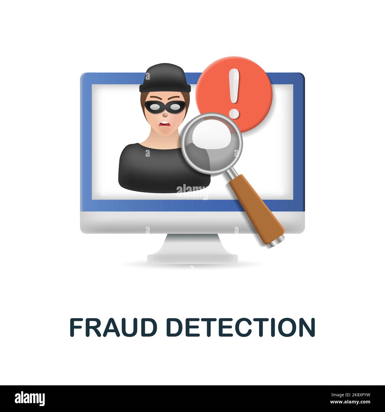 Fraud Detection icon. 3d illustration from fintech industry collection ... Fraud Detection icon. 3d illustration from fintech industry collection ...
