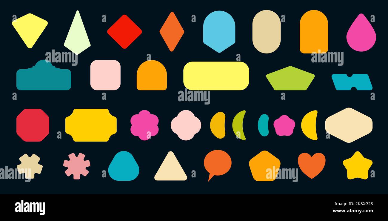 Vector sticker in geometric shapes. Retro Patch Stock Vector Image ...