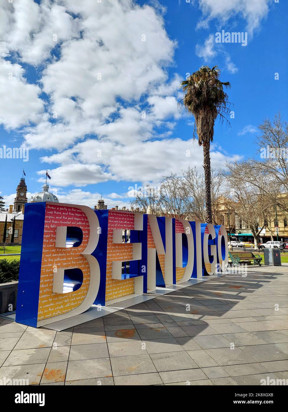 VIVA the Bendigo sign, with a section of the large lettering at the ...