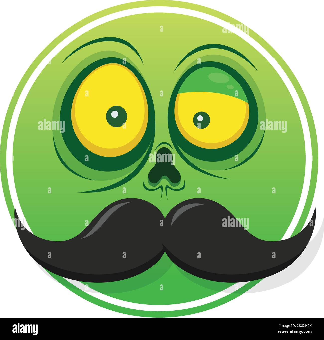 Zombie face emoji mustache design illustration. EPS 10, Editable ...