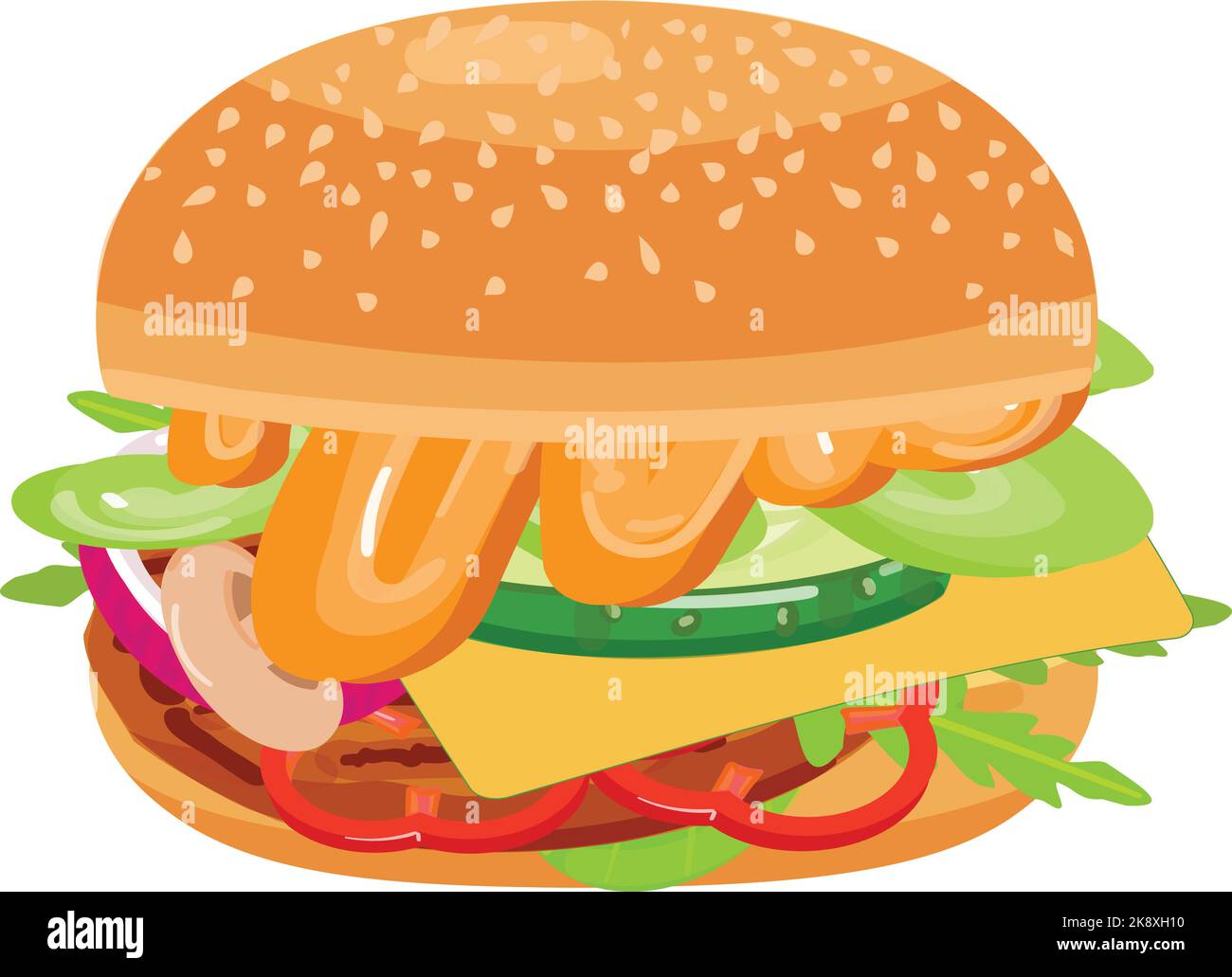 Burger icon cartoon vector. Cheese bun Stock Vector Image & Art - Alamy